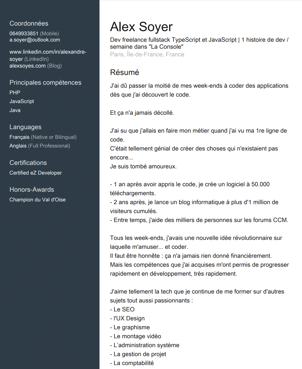 CV Développeur : Guide pour booster ses chances 🚀 – Alex so yes